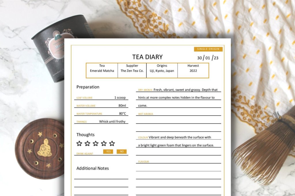Tea Diary Template for Single Origin Tea Reviews | IW Shop